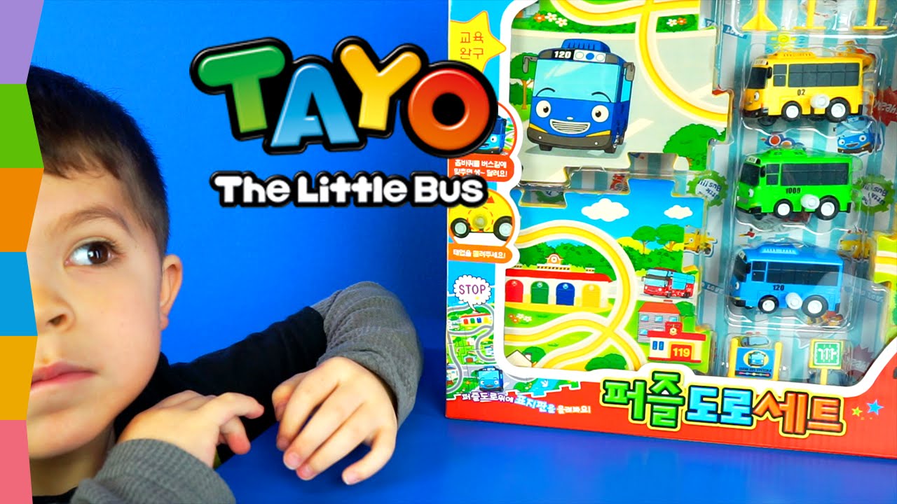Tayo The Little Bus Toys 똑똑한 꼬마버스 타요 장난감 Wind Up Puzzle Playset ft Tayo ...
