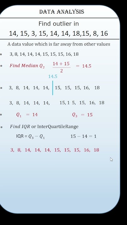 Finding an outlier in a dataset #shorts #outlier - YouTube