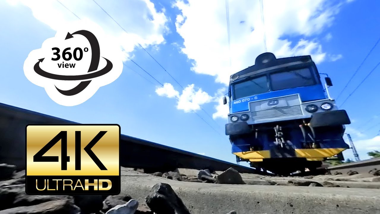 360° camera under fast train (4K) - YouTube