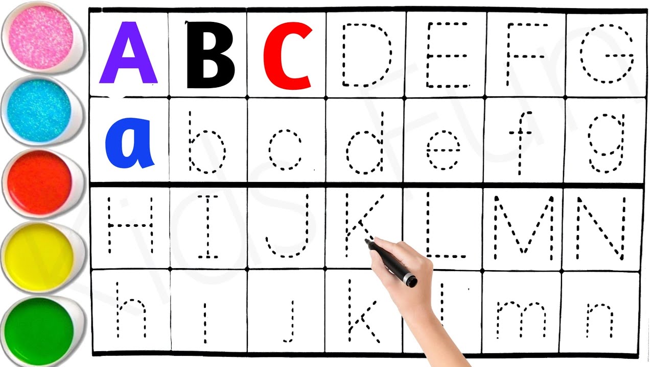 A to Z alphabet,collection for writing along dotted line for toddlers ...