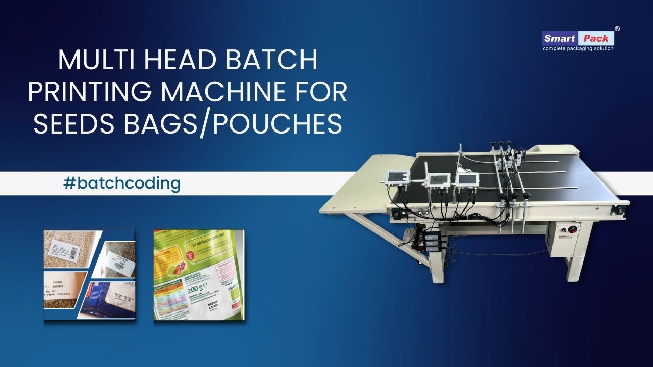 Smart Pack Head batch printing machine with conveyor for seeds bags ...