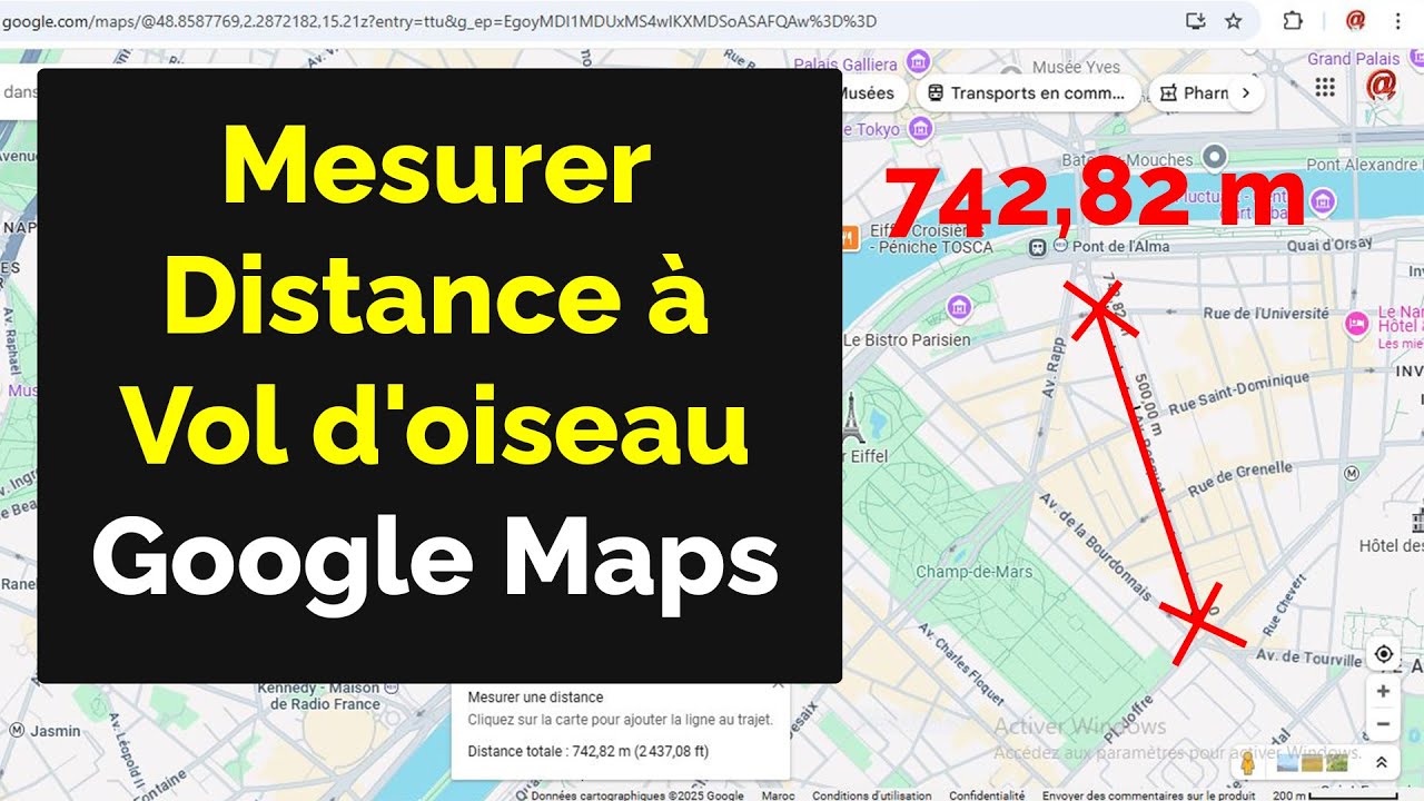 Comment calculer distance Vol d'oiseau avec Google Maps - YouTube
