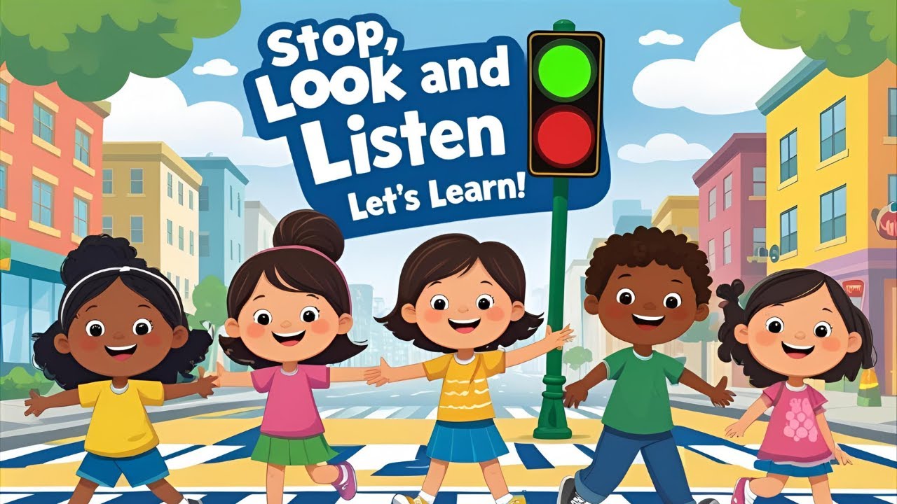 Stop, Look, & Listen🚦 | Safety Song for Toddlers & Preschoolers ...
