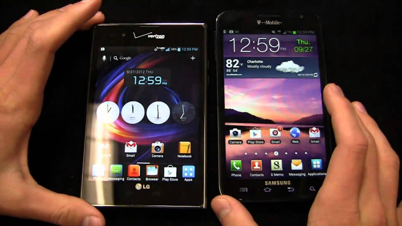 LG Intuition vs. Samsung Galaxy Note Dogfight Part 2 - YouTube
