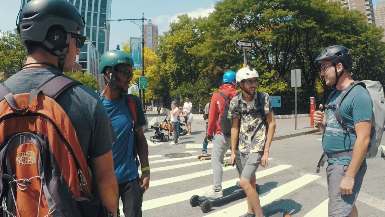 Boosting around Manhattan with the NYC Eboarding Group Ride - YouTube