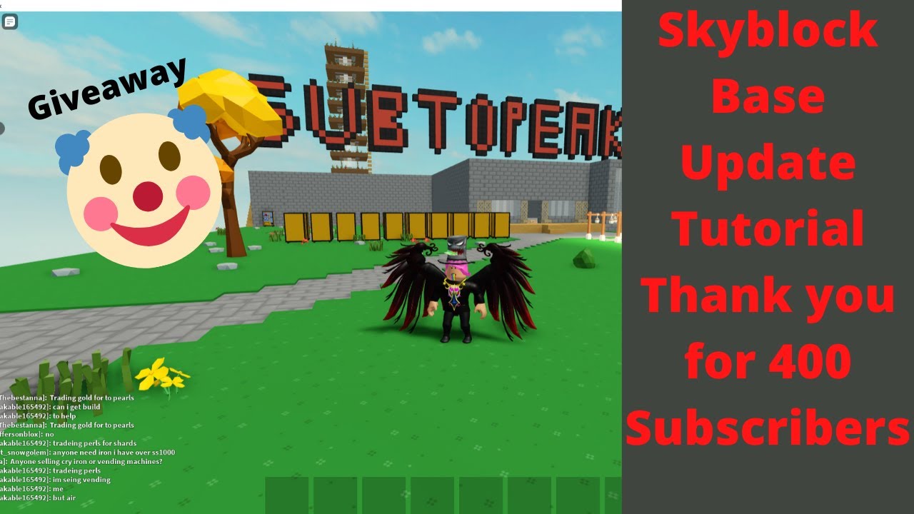 Roblox Skyblock Base Update Tutorial Thank You For 400 Subscribers ...