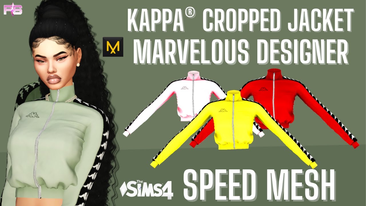 💙 Kappa® Cropped Jacket - Marvelous Designer Speed Mesh | Sims 4 - YouTube