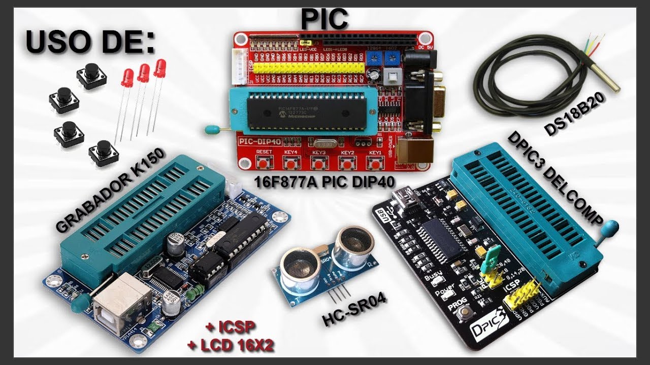 PIC DIP40, K150 y DPIC3 Placa entrenadora y grabadores para PICS | ICSP ...
