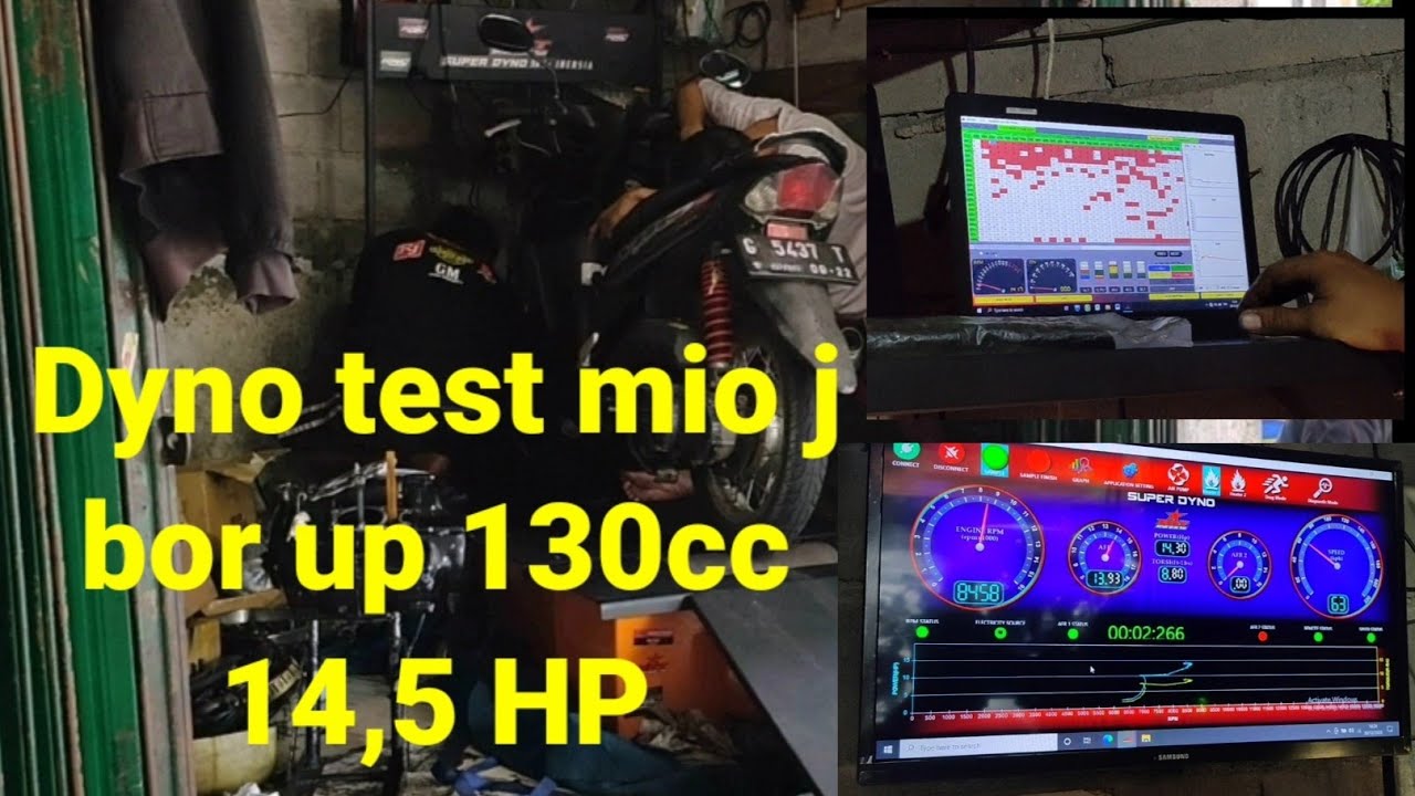 BORE UP MIO J 130CC SETING ECU BRT DYNO TEST #dynotune #dyno # ...