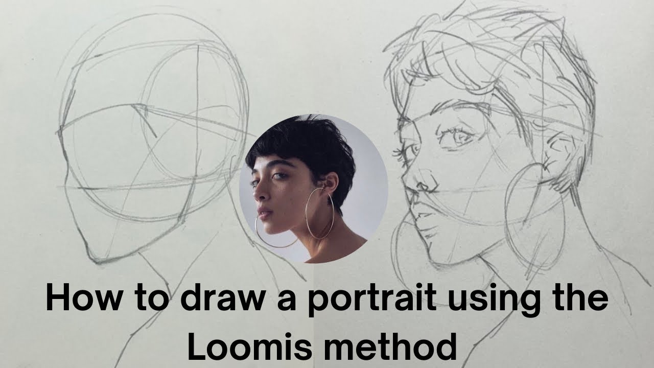 How to draw a head turning in 3/4 pose using the loomis method | Easy ...
