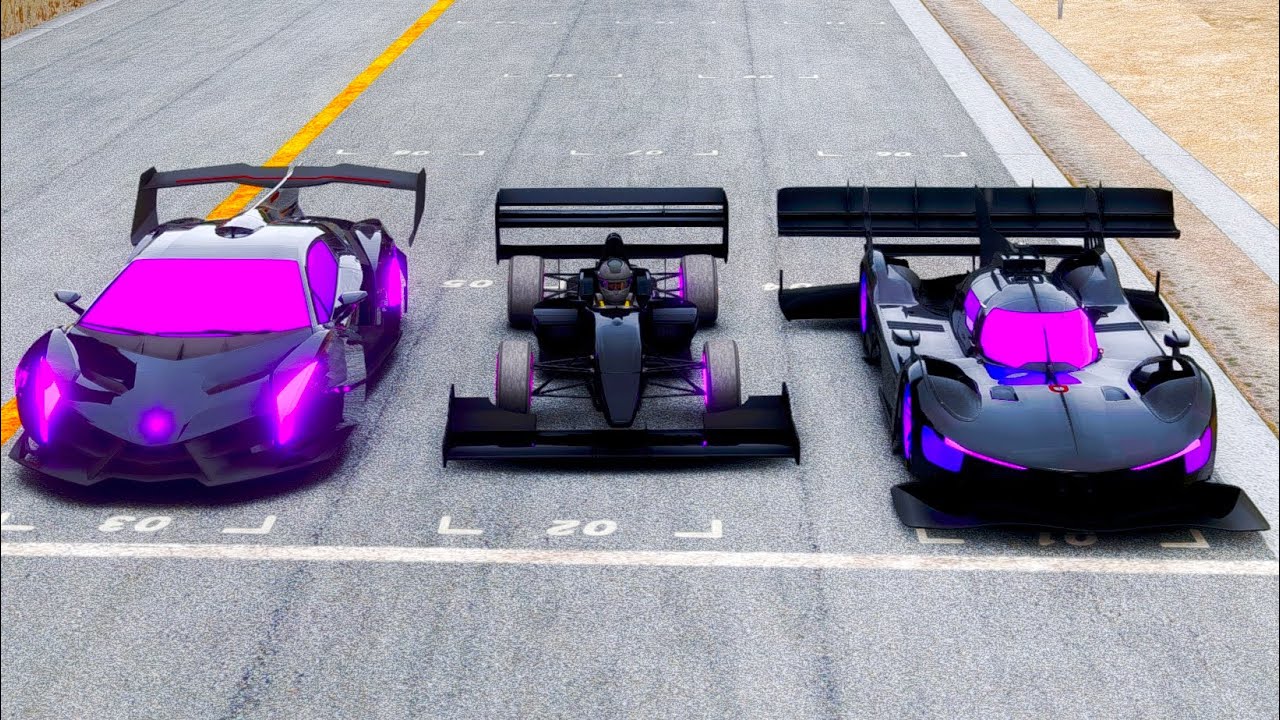 Formula Jet Engine GTR vs Ferrari 499 P GTR vs Lamborghini Veneno GTR ...