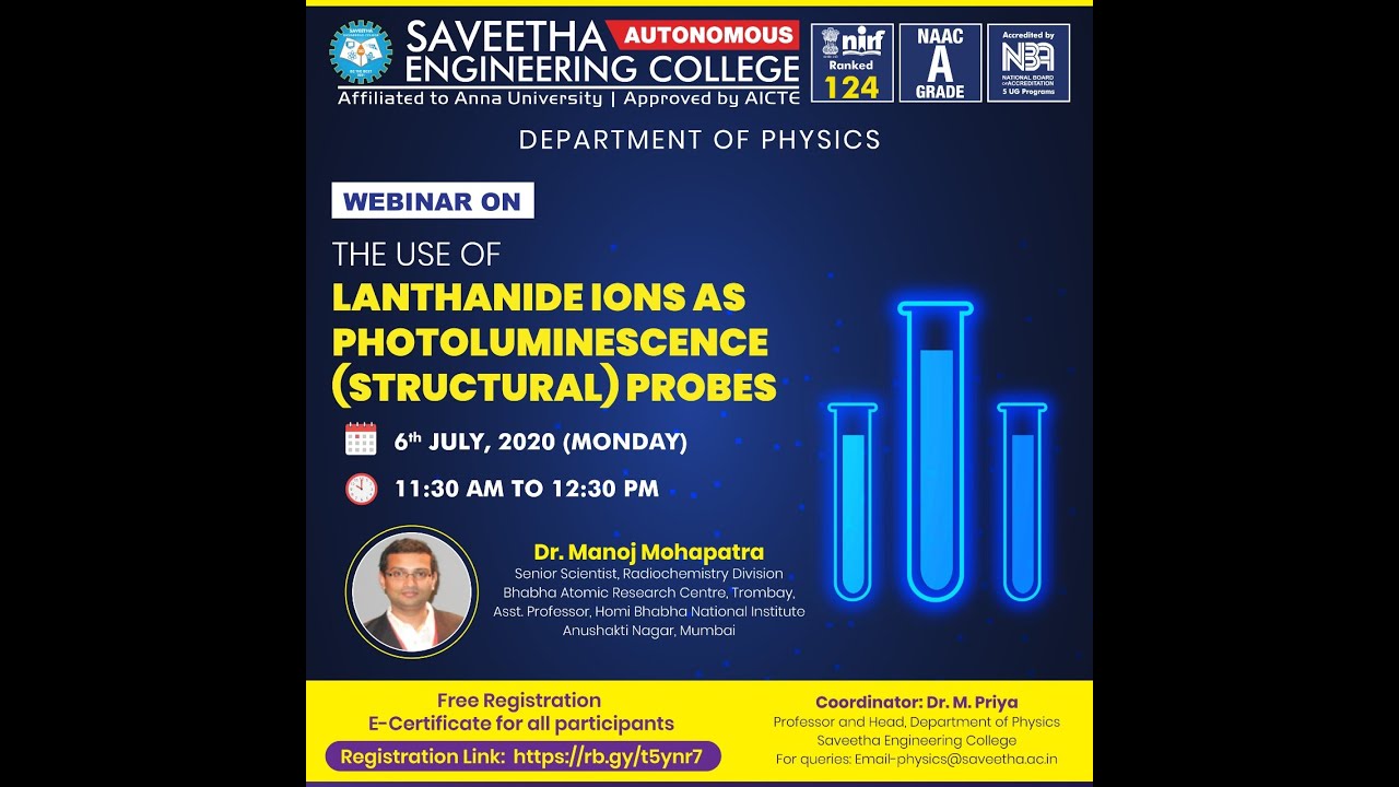 Webinar "On the use of Lanthanide ions as photoluminescence (structural ...