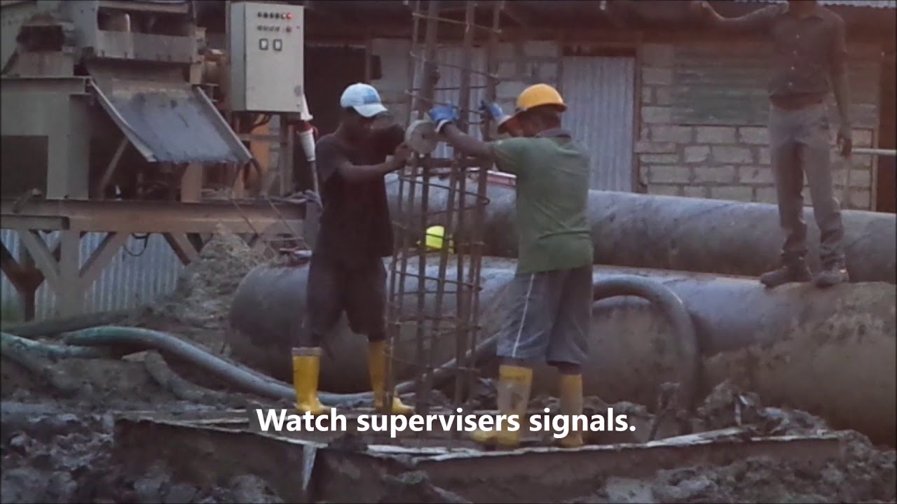 Reinforcement Cage Inserting in piling process - YouTube