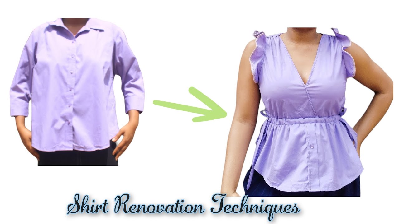 DIY Convert Old Shirt into a Stylish Top / Refashion Old Clothes - YouTube