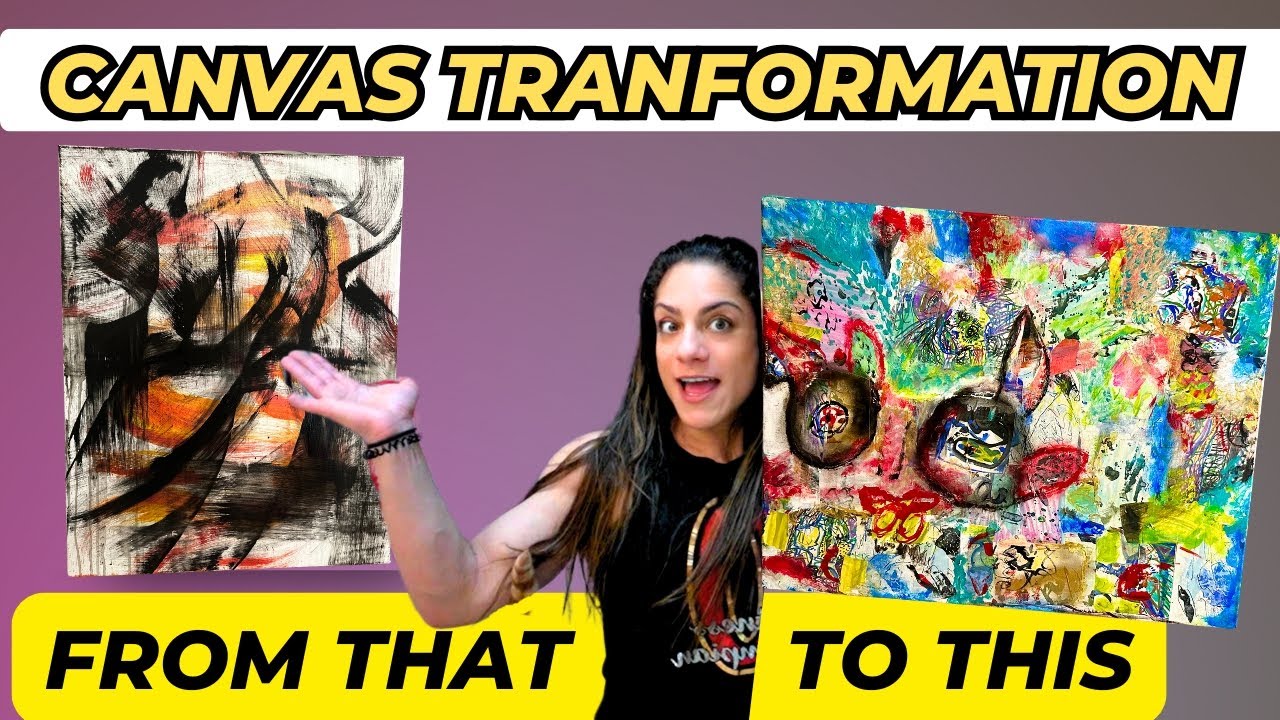 TRANSFORM AN UGLY CANVAS | BRAND NEW PAINITNG - YouTube