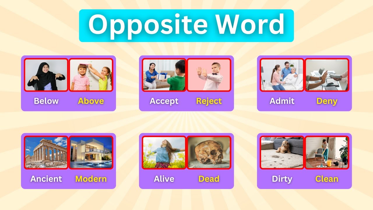 50 Opposite words - Antonyms in English - Important opposite word in ...