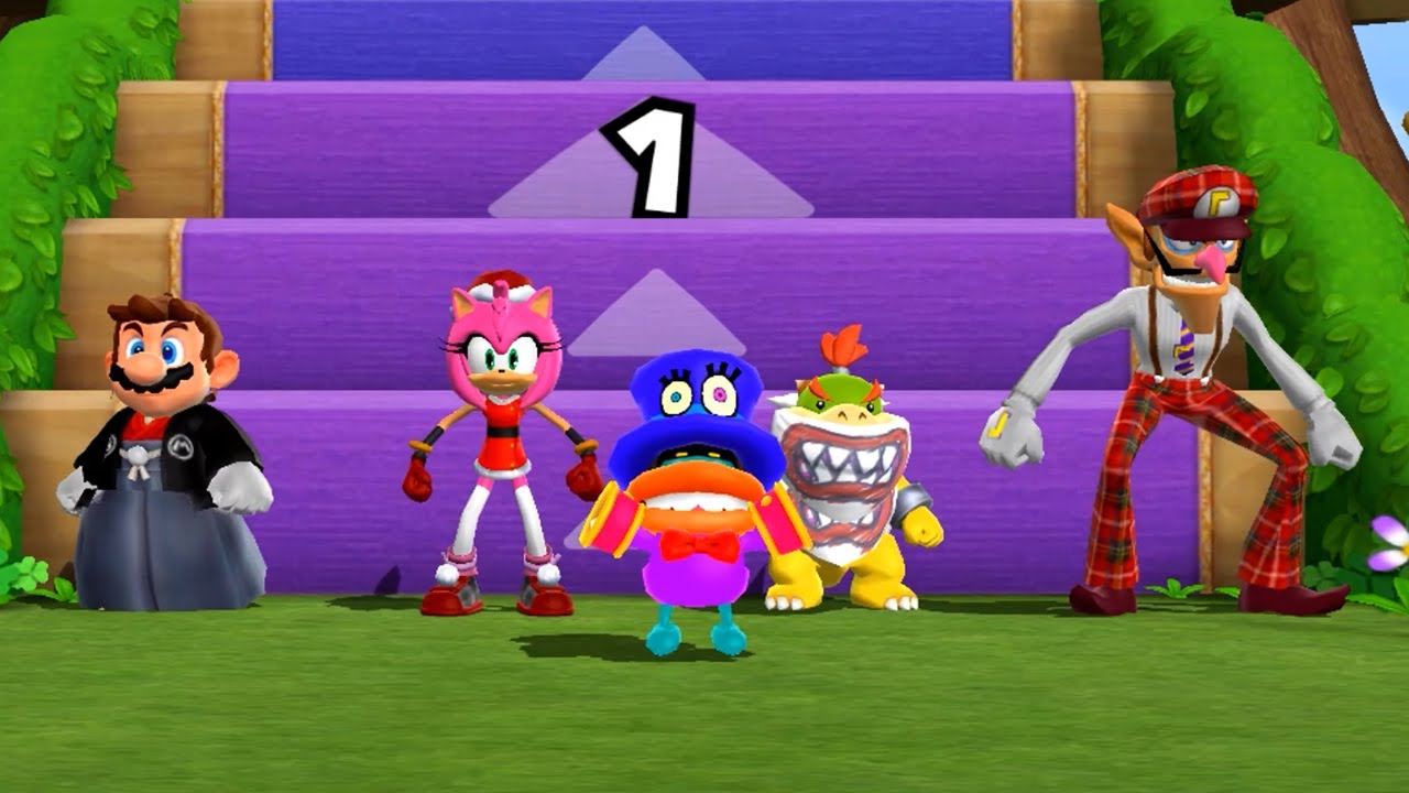 Mario Party 9 Step It Up Battle - Mario Vs Amy Vs Bowser Jr Vs Waluigi ...