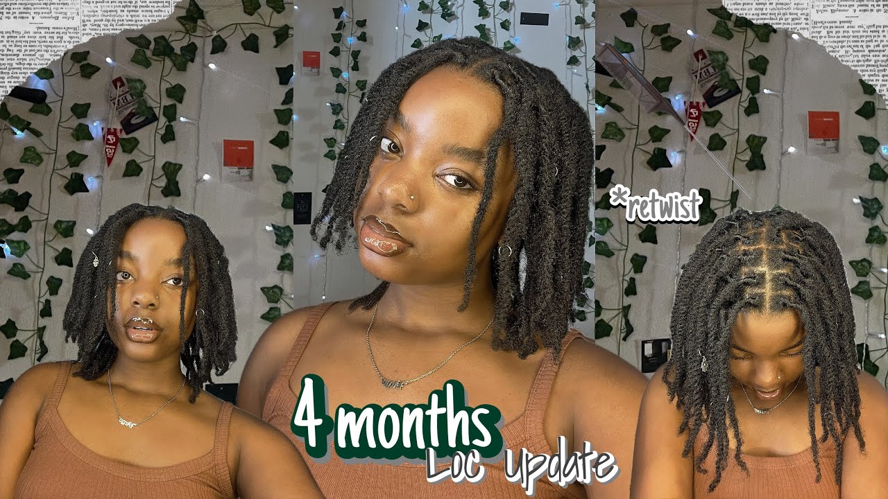 Loc Diaries ☞Four Months Loc'd Update| Retwist On Starter Locs |4c Hair ...