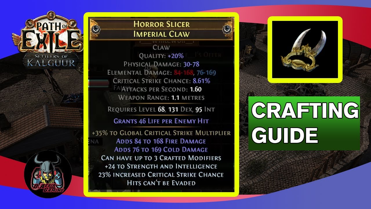 POE Crafting Guide | Elemental Crit Claw | Cold Claw - YouTube