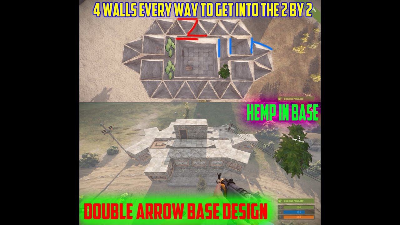 Rust Double Arrow Base Design | Small / Medium Clan | Hemp in Base ...