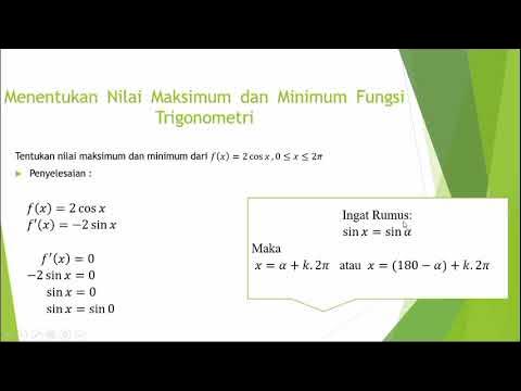Nilai Maksimum dan Minimum Fungsi Trigonometri Dengan Menggunakan Rumus Turunan - YouTube