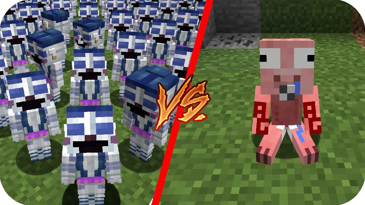 BEBE AENH VS 1000 MINI BALLORA FNAF - MINECRAFT BEBE AENH - YouTube