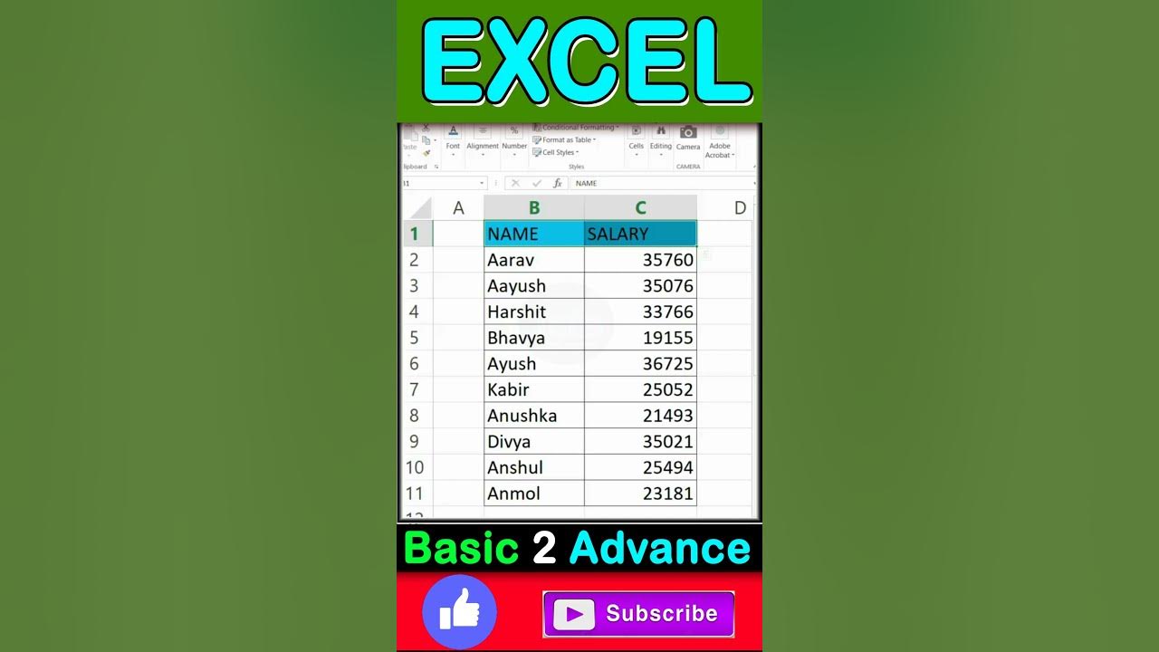 DATA ADVANCE FILTARING IN EXCEL #msexcel #shorts #viralshorts #excel - YouTube