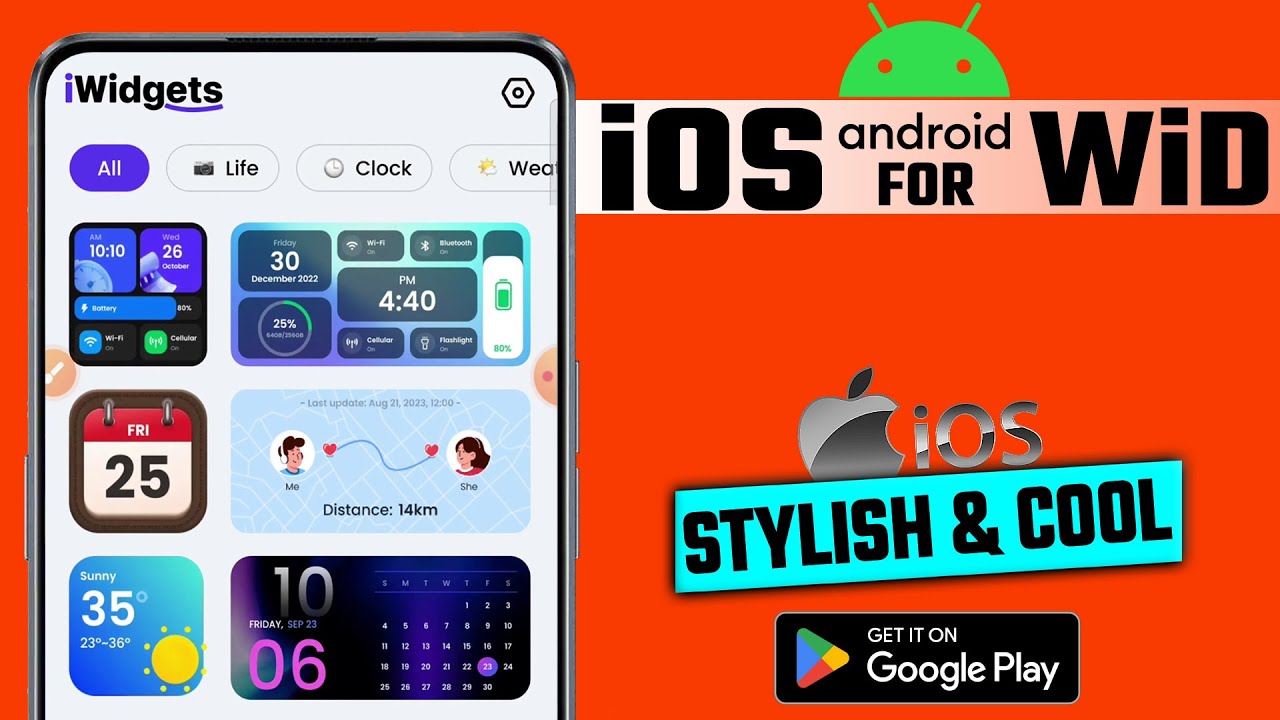 iOS Widgets For android Device | Color Widgets iOS - iWidgets Kaise Use ...