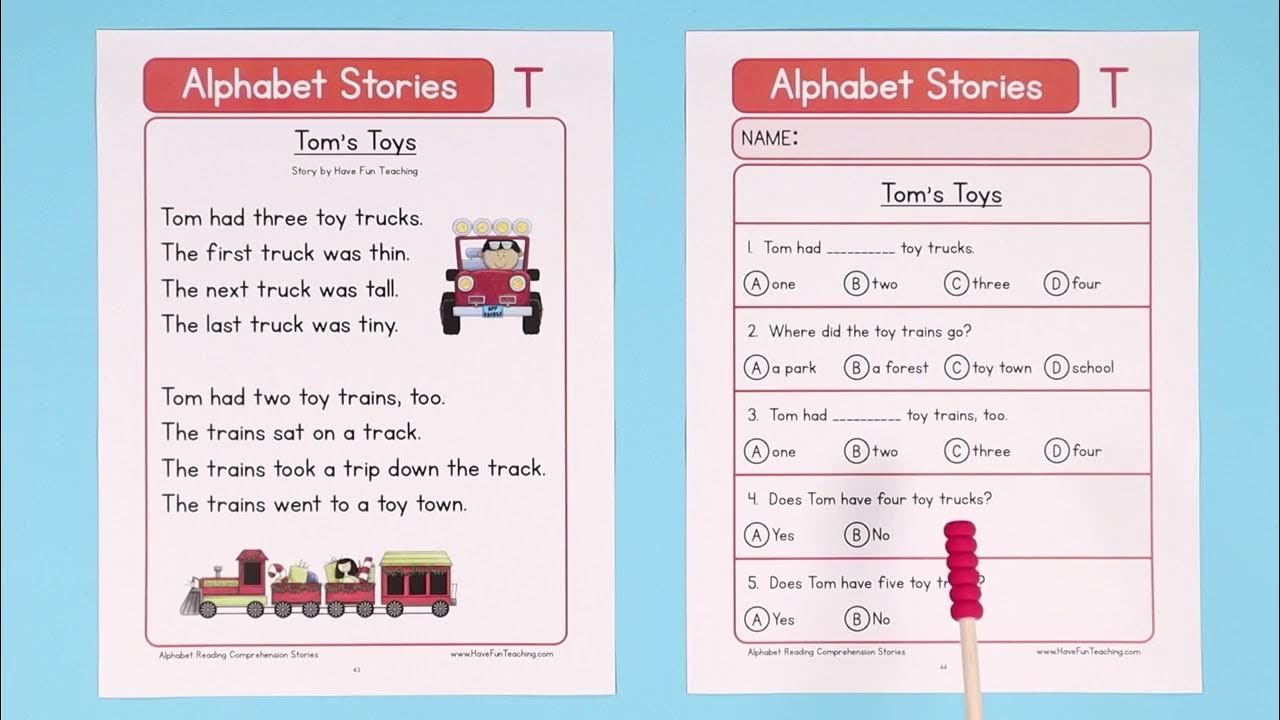 Alphabet Stories Letter T Reading Comprehension Worksheet - YouTube