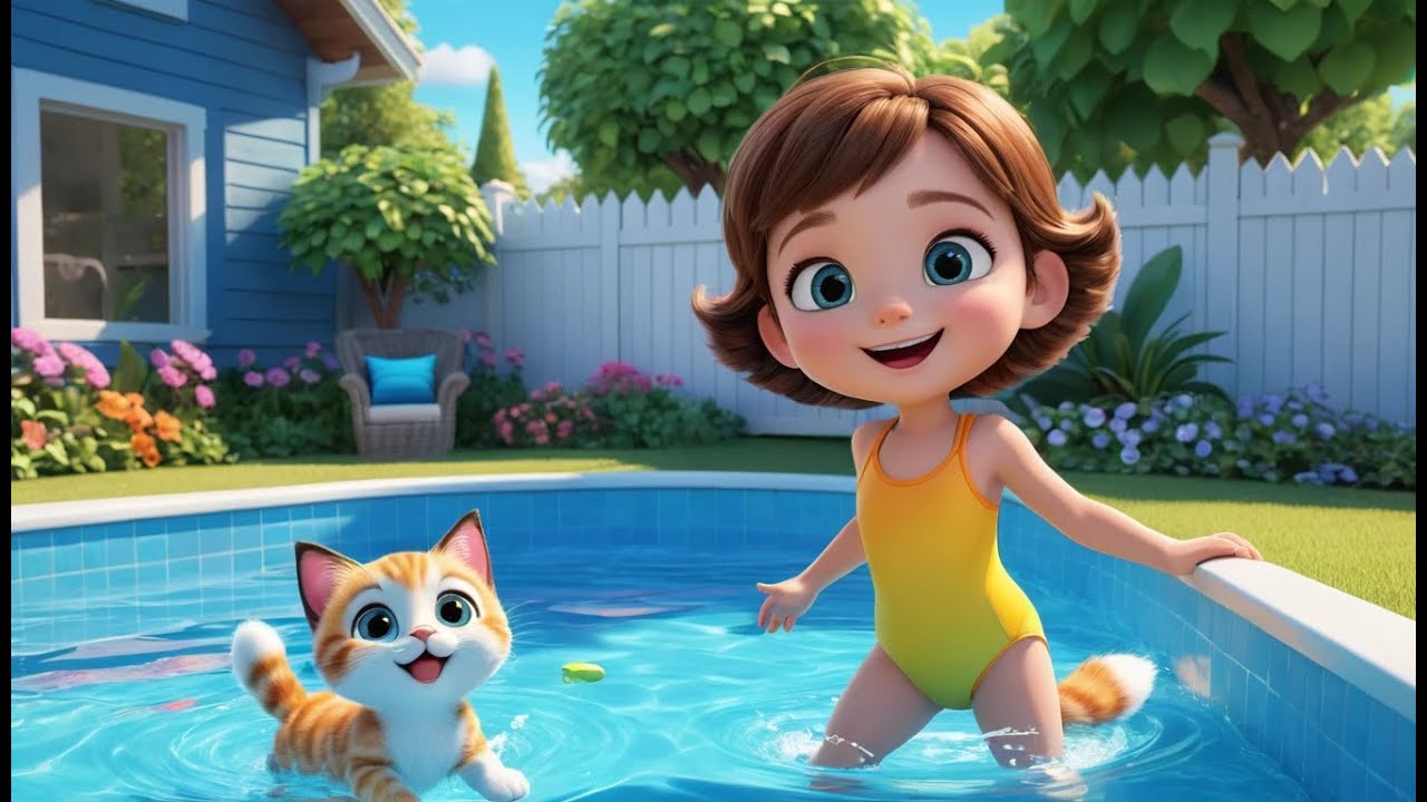 Six Little Kittens Jumping in the Pool | Fun Kitten Song for Kids ...