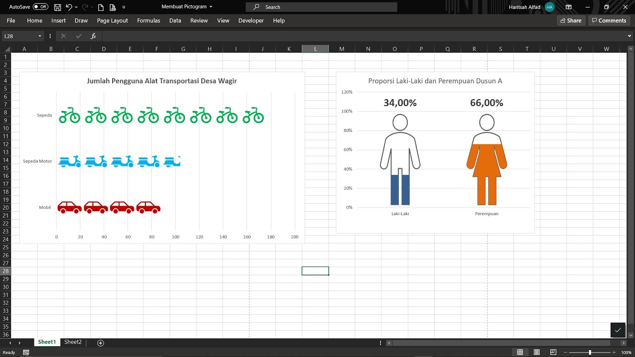 Cara Membuat Pictogram Infografis di Excel - YouTube