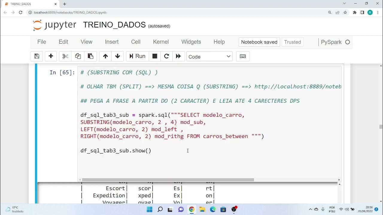 9 - (SUBSTRING) - SEPARANDO POR POSIÇÃO - (BIG DATA - PYSPARK + SQL ...