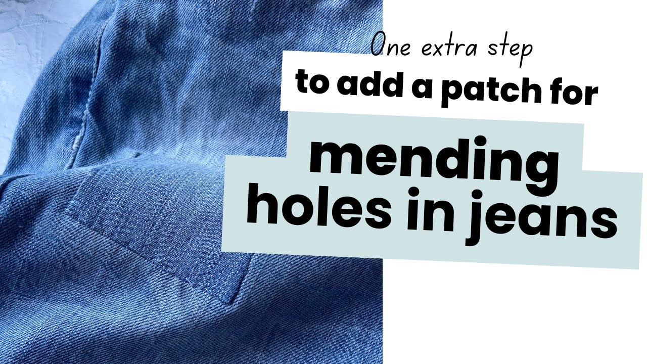 Mending holes in jeans with a patch - the right way - YouTube