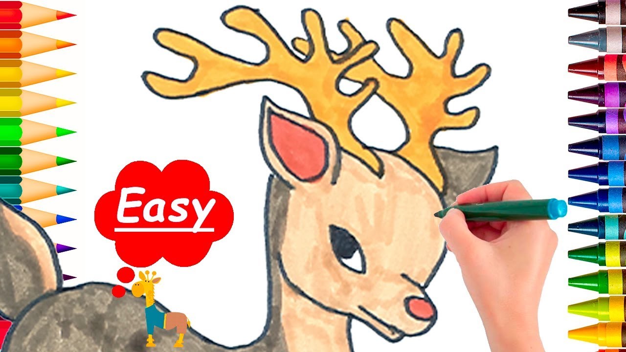 Easy Drawings for KIDS - Cute Deer Drawing - YouTube