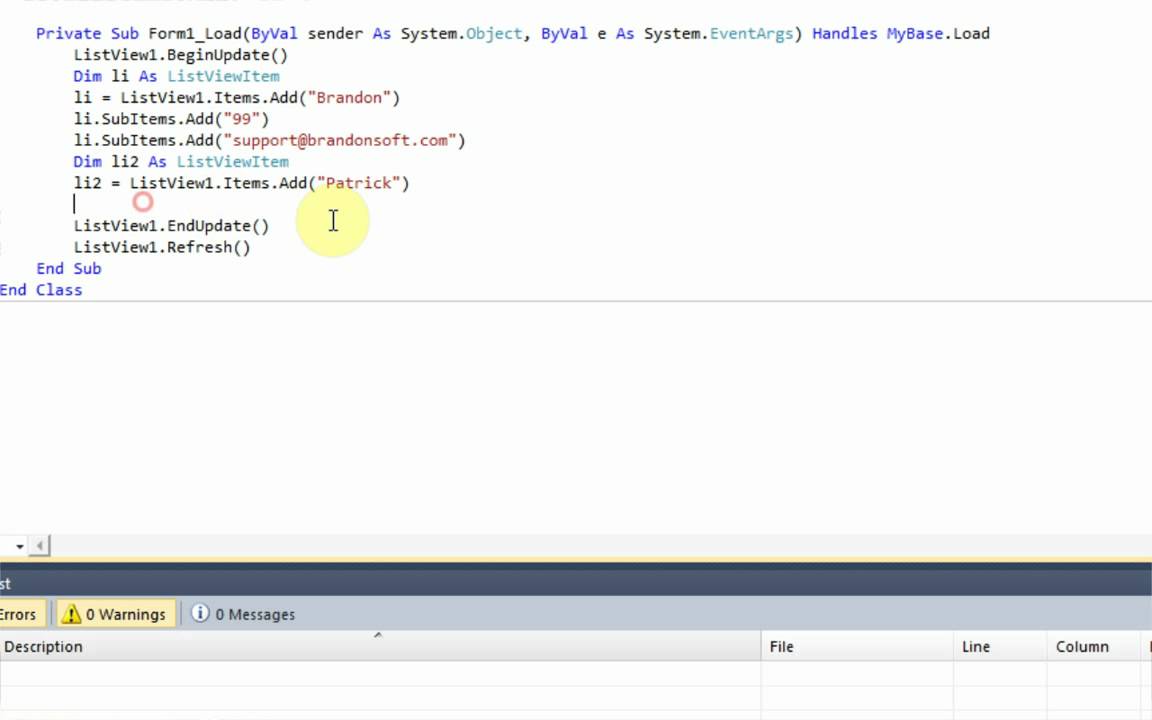 Visual Basic 2008/Visual Basic 2010/Vb.NET: How to use the ListView Control - YouTube