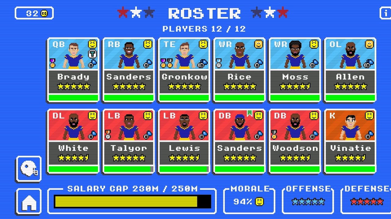 GOAT Roster In Retro Bowl - YouTube
