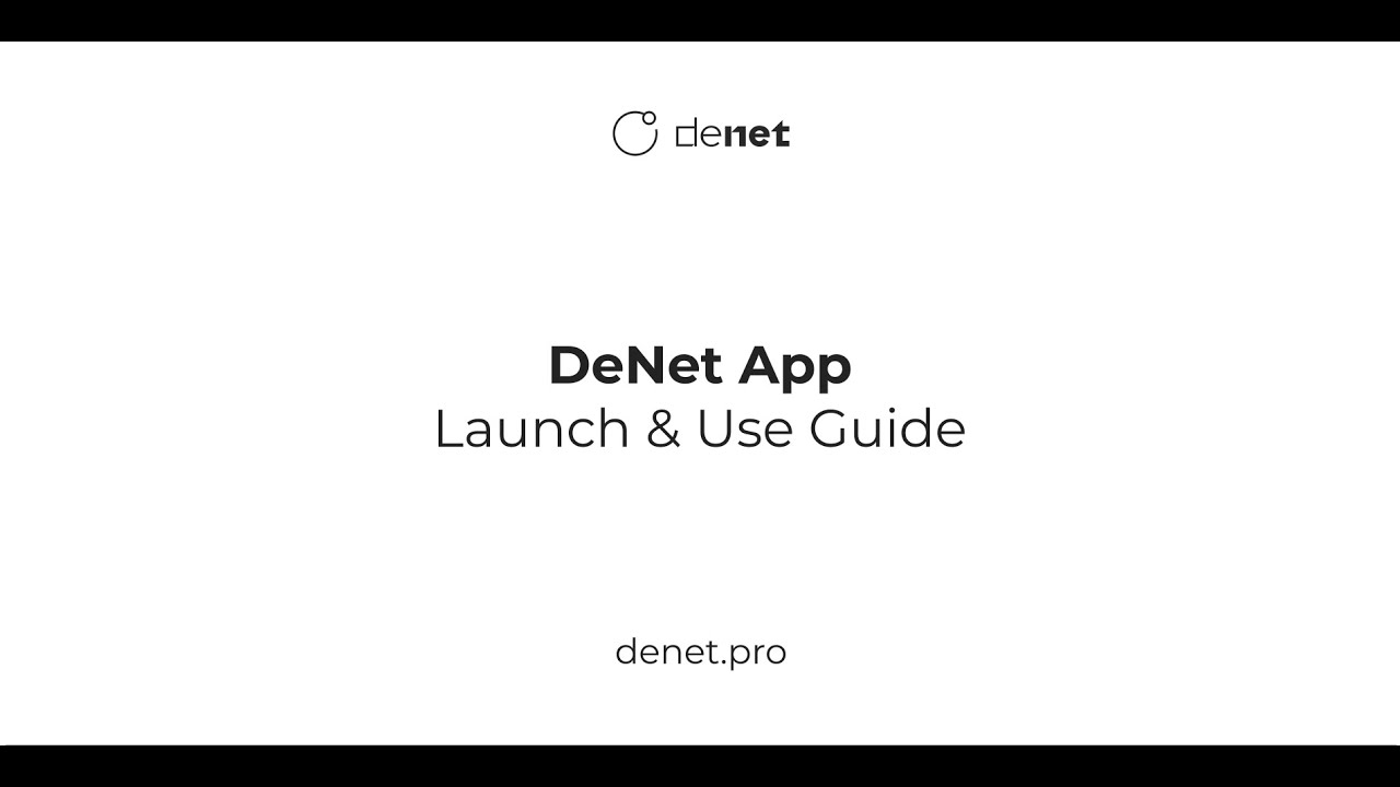 DeNet App Launch & Use Guide - YouTube