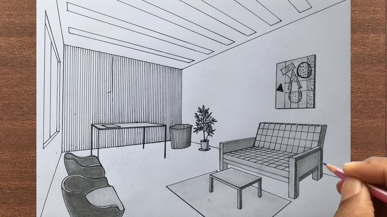 How to Draw a Room in 2 Point Perspective - YouTube