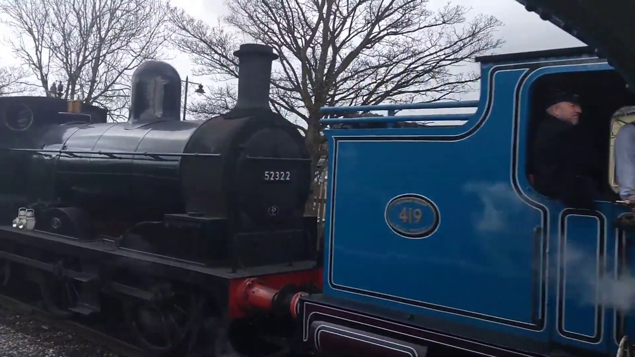 L&YR Class 25 and Caledonian tank engine 419 arrive at Ramsbottom - YouTube