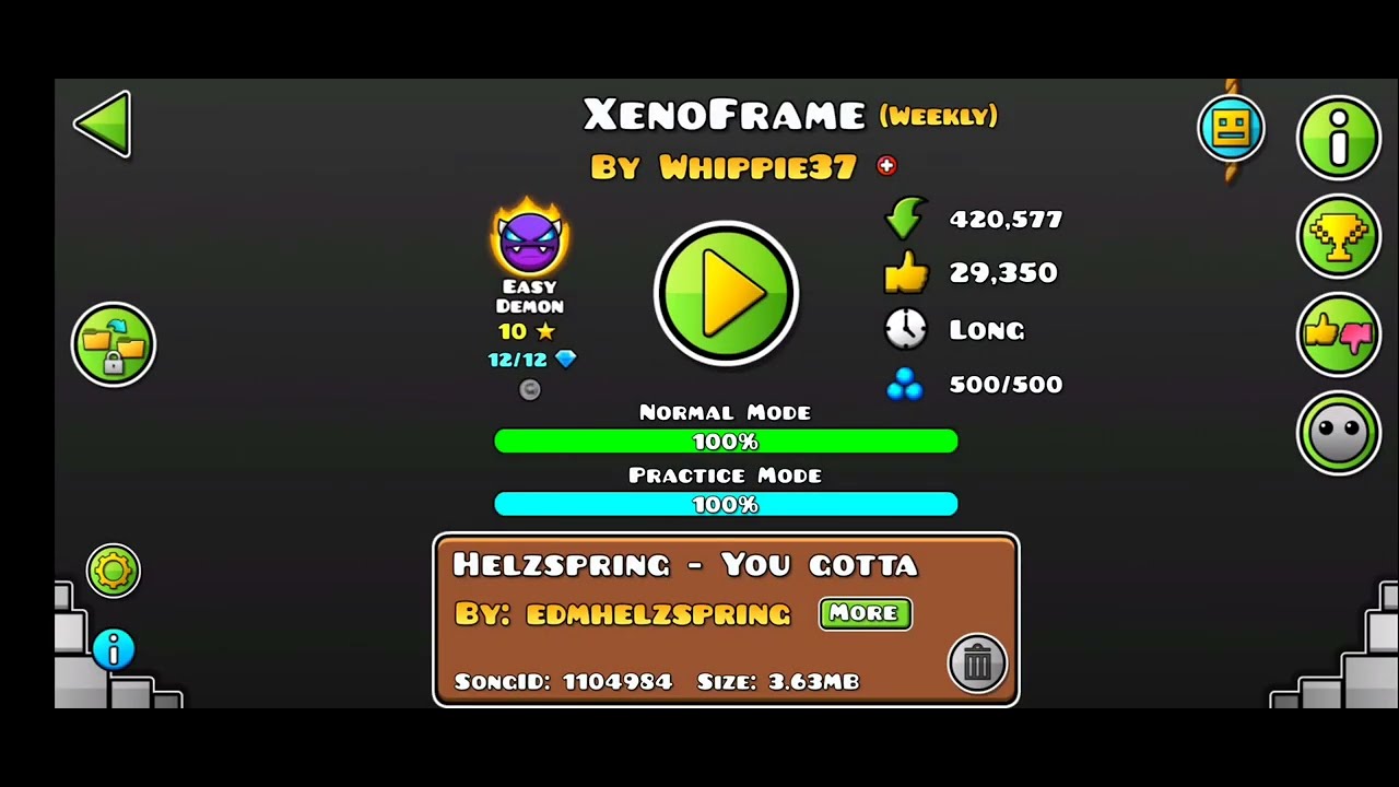 지오메트리대쉬 - XenoFrame [Easy Demon] (by. Whippie37) - YouTube