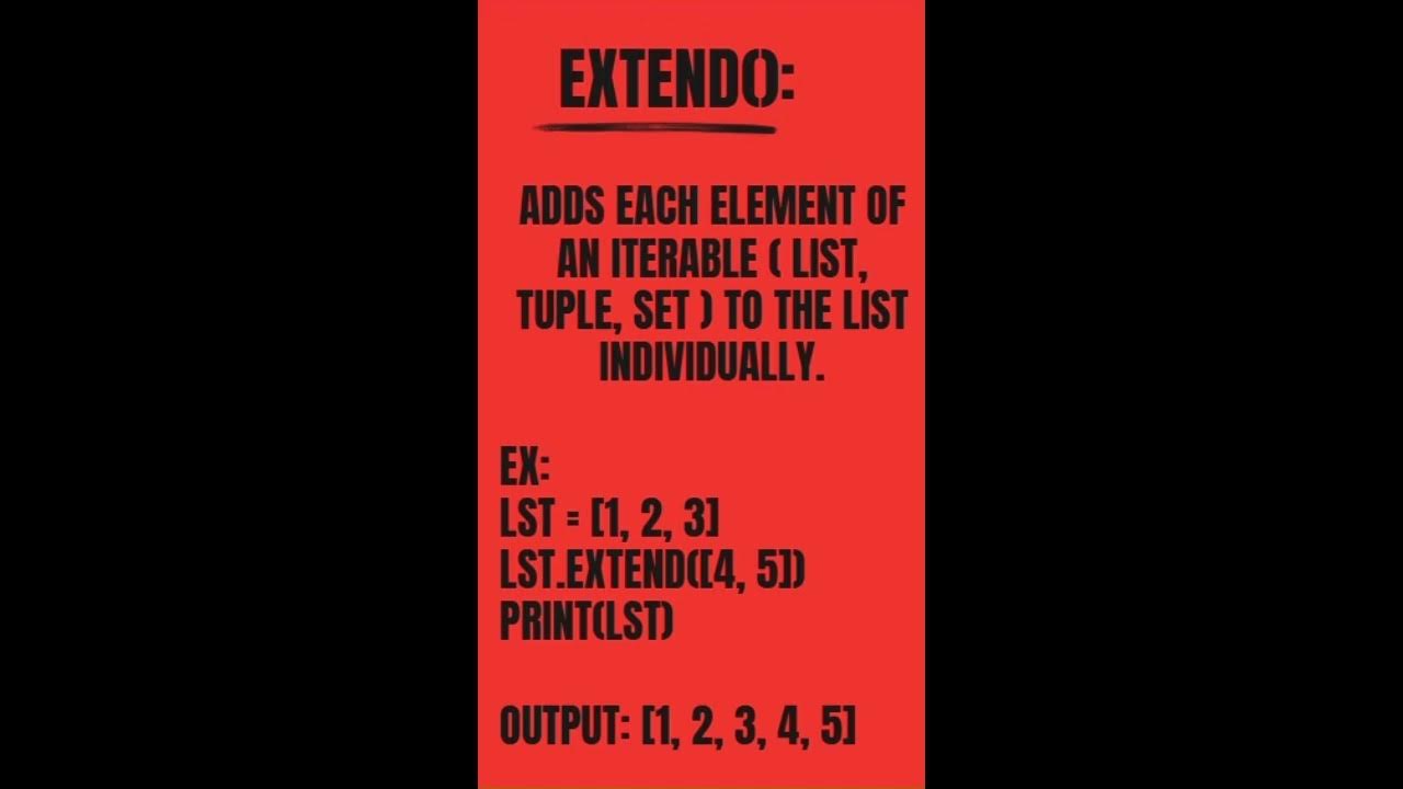 APPEND VS EXTEND in Python #pythonforbeginners #pythonprogramming - YouTube