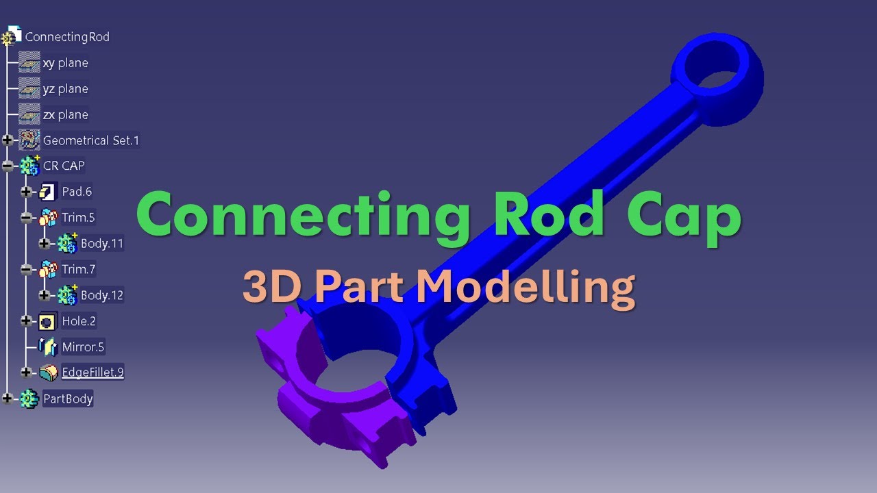 Connecting Rod Cap 3D Modeling in CATIA V5 - YouTube