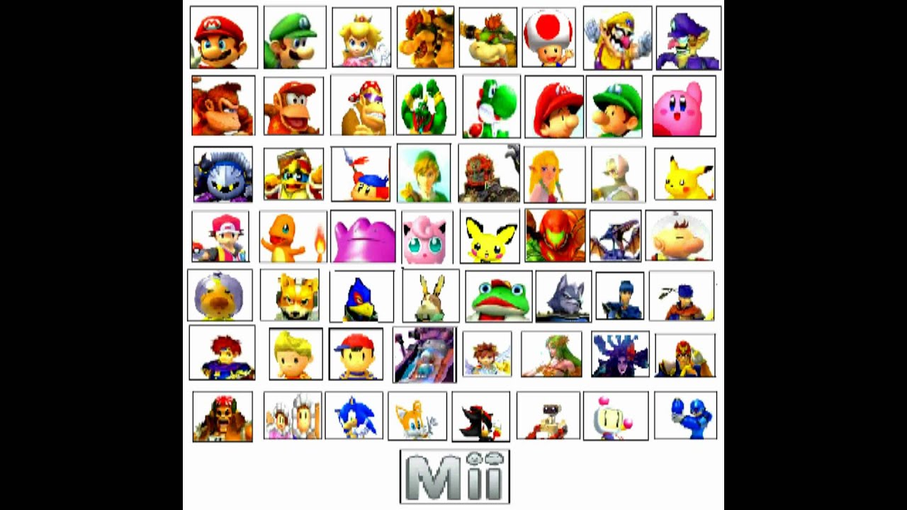 Super Smash Bros 4: Custom Character Roster (Outdated Version) - YouTube