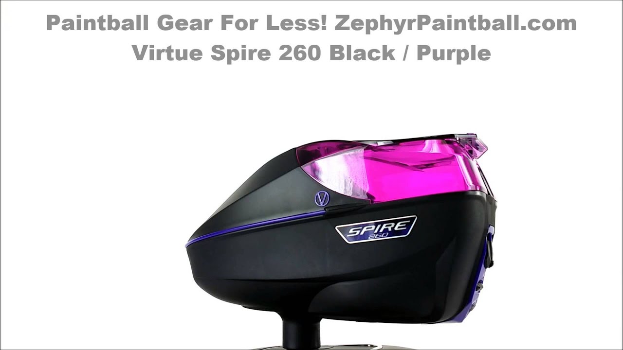 Virtue Spire 260 Paintball Loader Black Purple ZephyrPaintball.com 360 ...