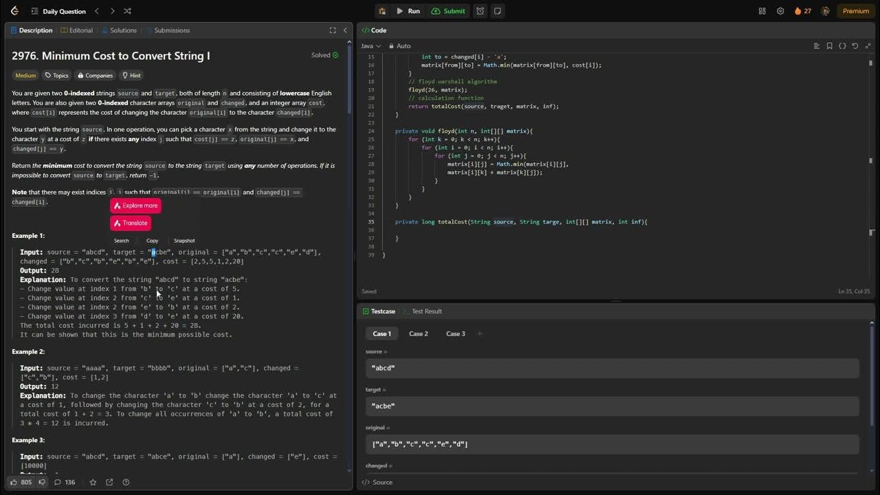 LeetCode 2976. Minimum Cost to Convert String I - YouTube