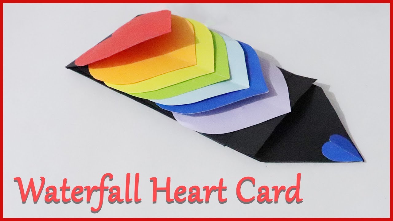 Rainbow Heart | Love Waterfall Card for Valentine's Day | DIY tutorial ...