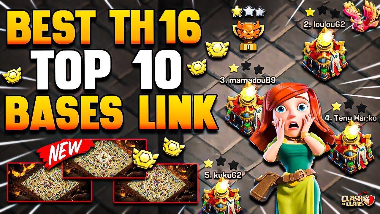 Top 10 New TH16 War Bases Link | Only 1 Star TH16 CWL Base & Legend ...