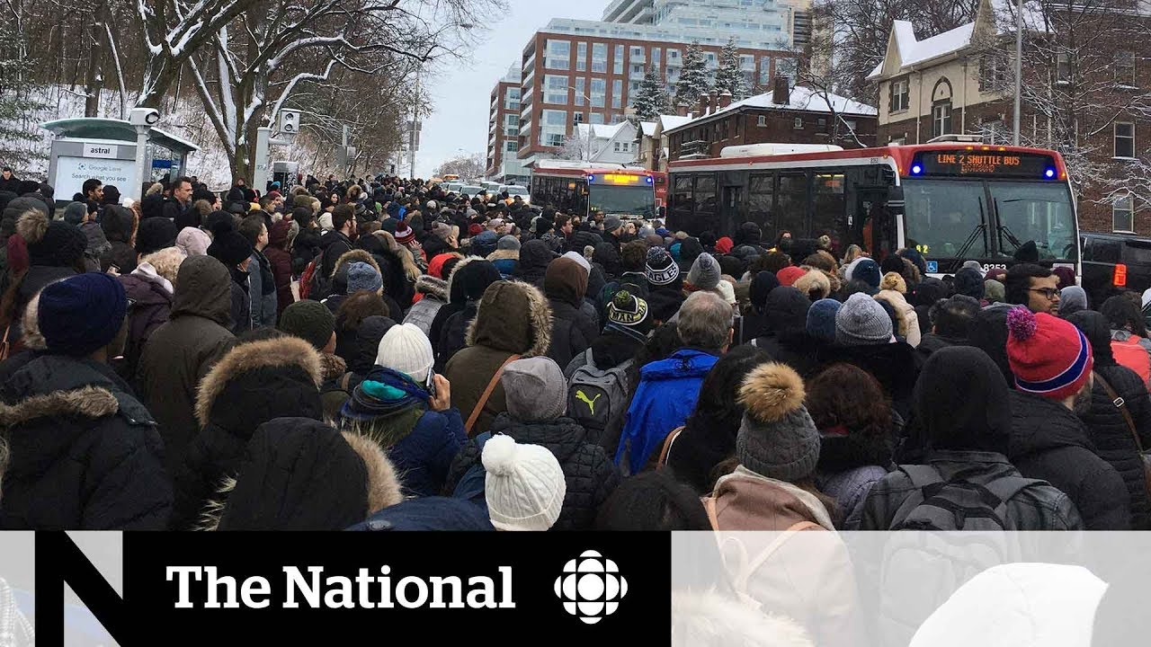 Subway track fire, storm cause commuter chaos in Toronto - YouTube