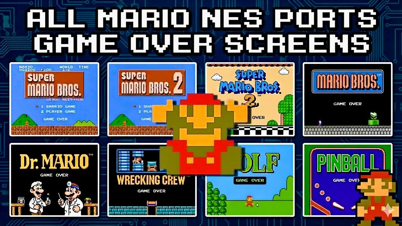 All Super Mario NES Ports GAME OVER Screens - 4K - YouTube