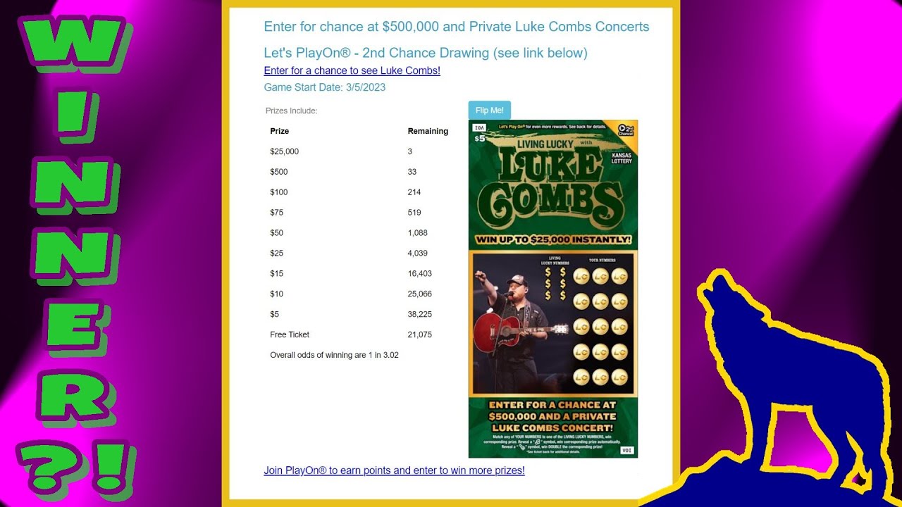 Living Lucky Luke Combs Scratch Ticket Saturday - YouTube